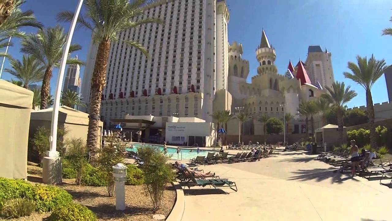 The Excalibur Las Vegas - Casino, Room, and Pool Area Shown - YouTube