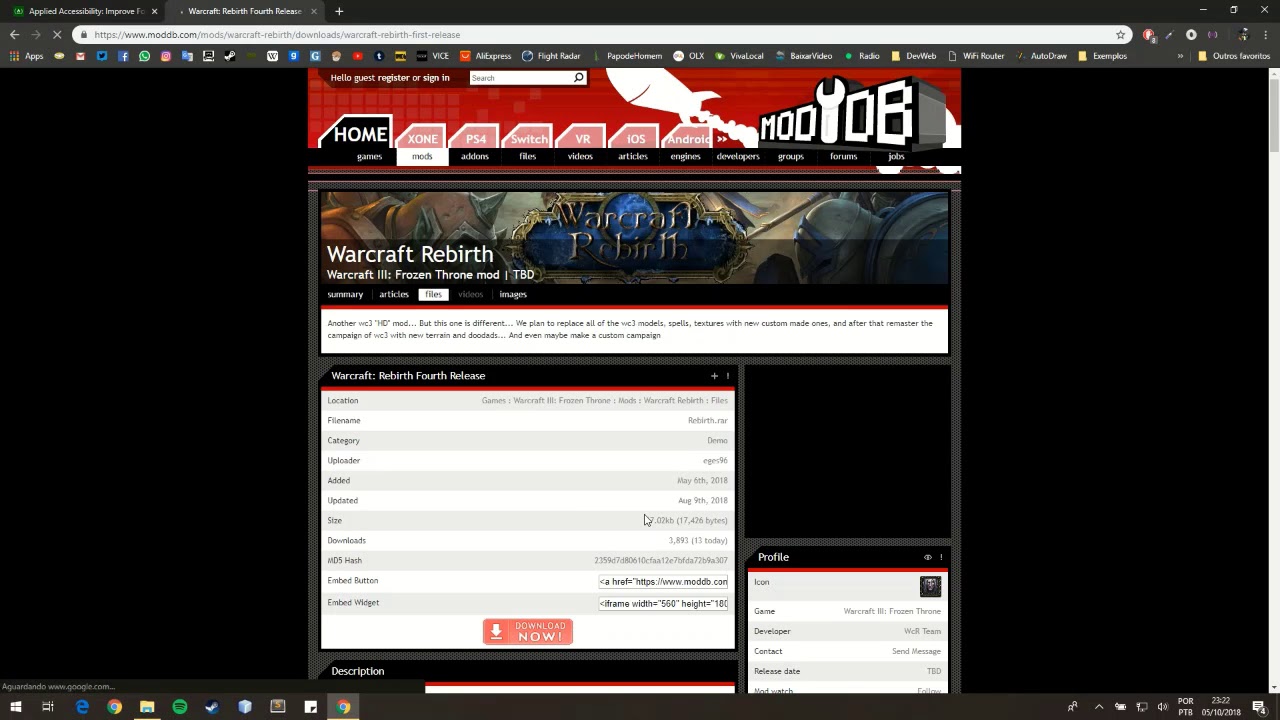 Warcraft Rebirth: Tutorial de Instalação do mod de remasterização - YouTube