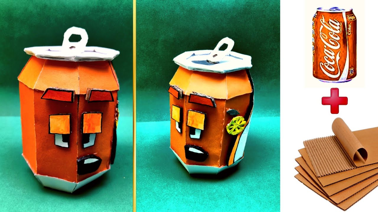 Make a Miniature Coca-Cola Can Model with Cardboard and Paper! - YouTube
