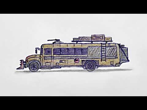 HOW to QUICKLY DRAW a SCHOOL BUS for a ZOMBIE APOCALYPSE is EASY! - YouTube