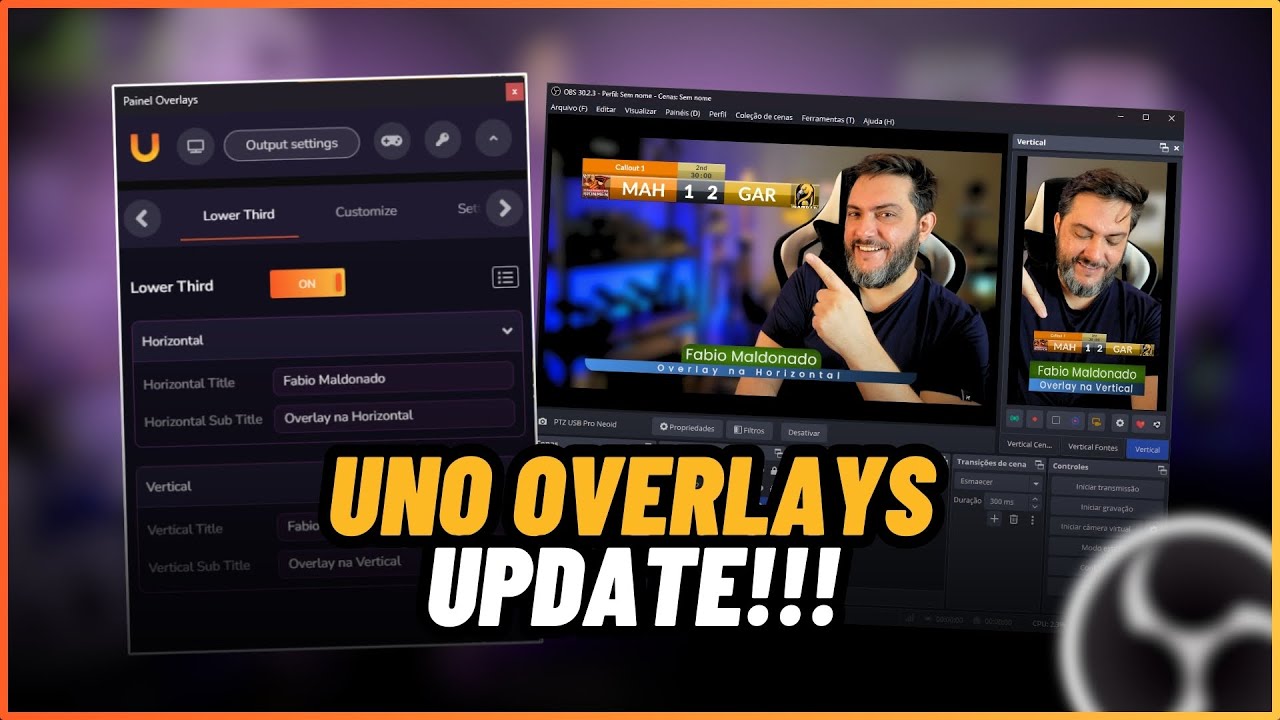 USE OVERLAYS ANIMADAS INCRÍVEIS NAS SUA LIVES (Horizontal e Vertical) UNO Overlays Update 2025 ...