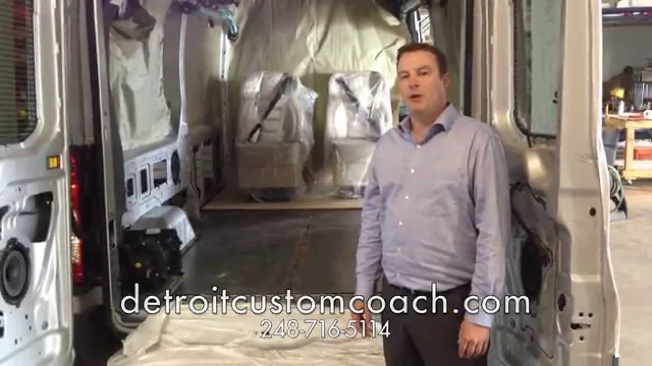 Detroit Custom Coach - Ford Transit Sub Floor Installation - YouTube