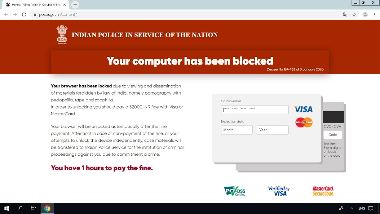 Fake website ,your computer has been blocked, be careful friends - YouTube