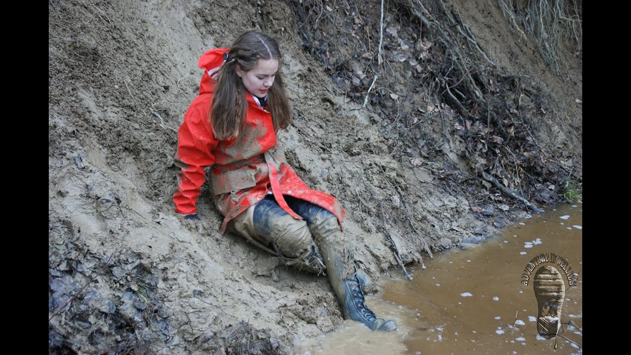 In search of mud part 1 (in red rubber raincoat) - YouTube