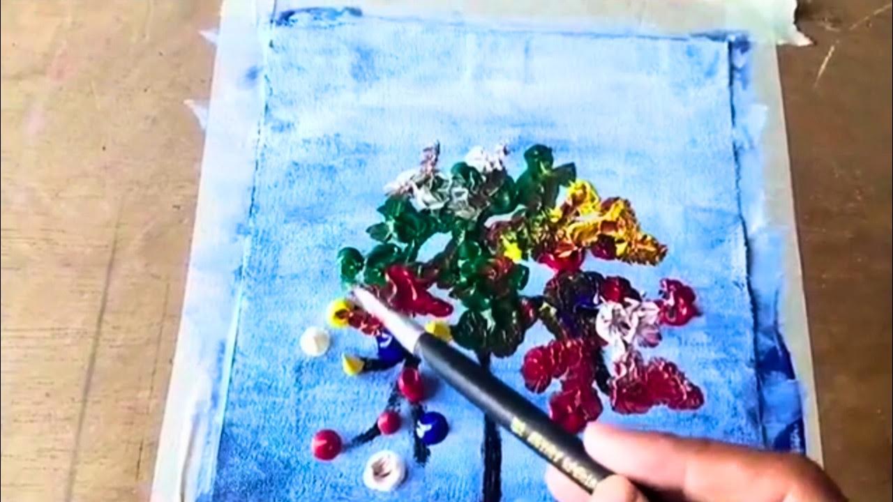 Easy Acrylic Painting Rainbow Tree For Beginners Step By Step l ...