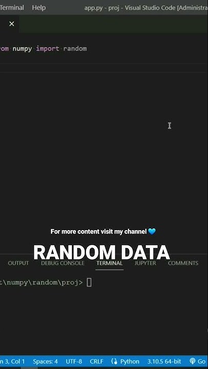 Random Data In Numpy Developer Programming Developer Python Pythonprogramming Numpy Youtube