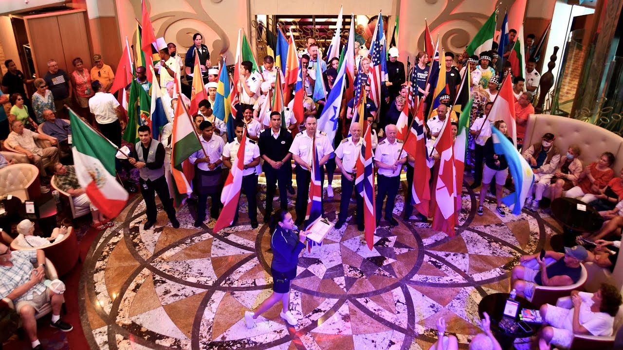 Royal Caribbean Serenade of the Seas, Parade of Flags. Flags of Nations ...