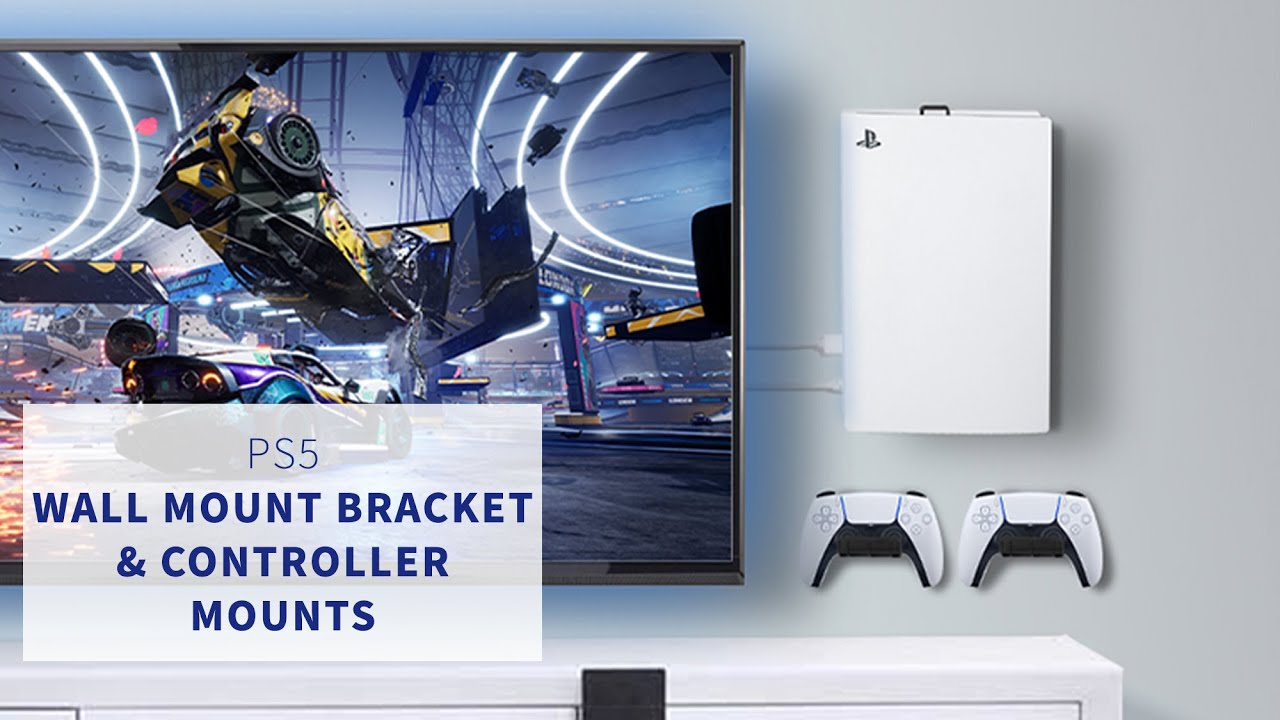 MOUNT-PS5C 2-in-1 (Wall & Desk) Mount Designed for PS5 + 2 Controller ...