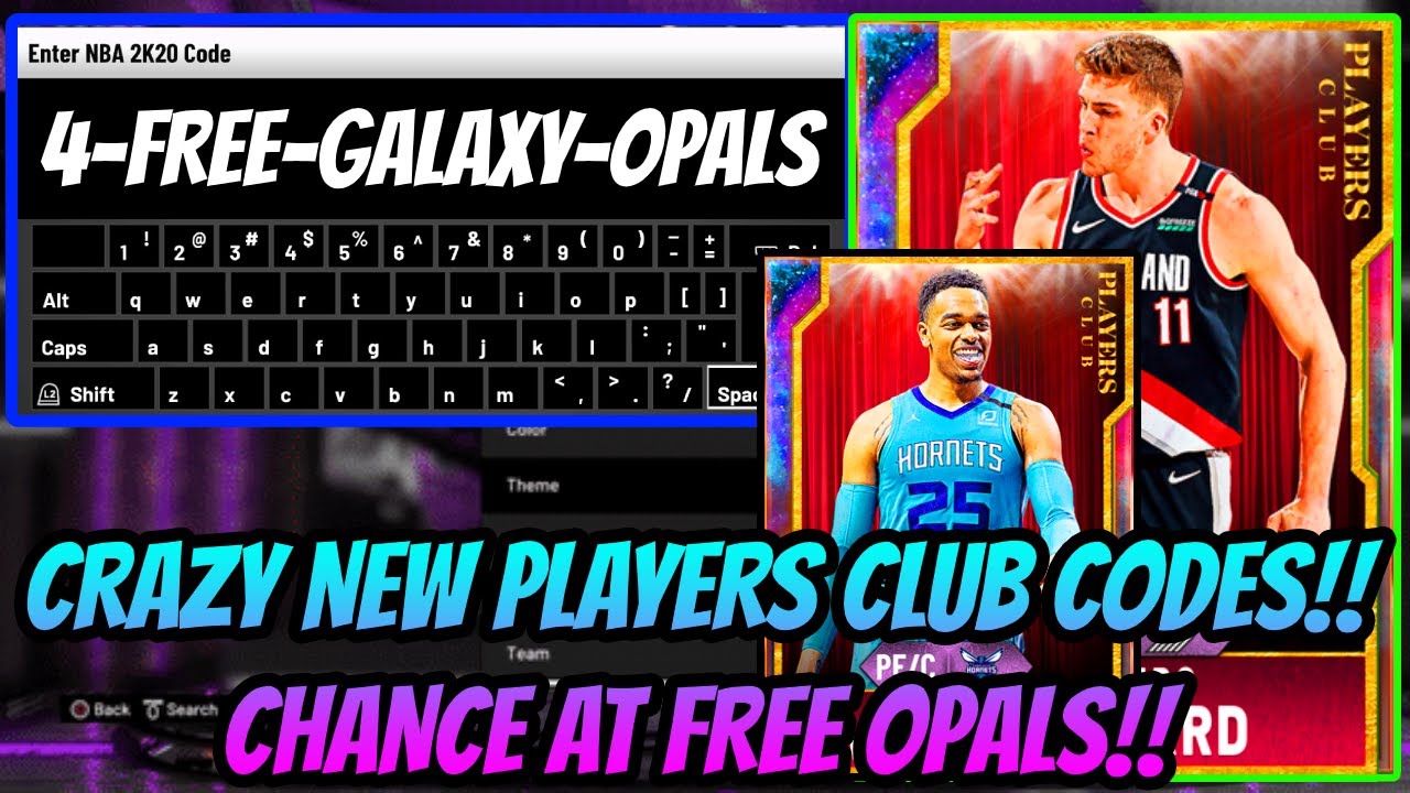 4 NEW PLAYERS CLUB CODES!! CHANCE AT CRAZY OPALS!! NBA2K20 - YouTube