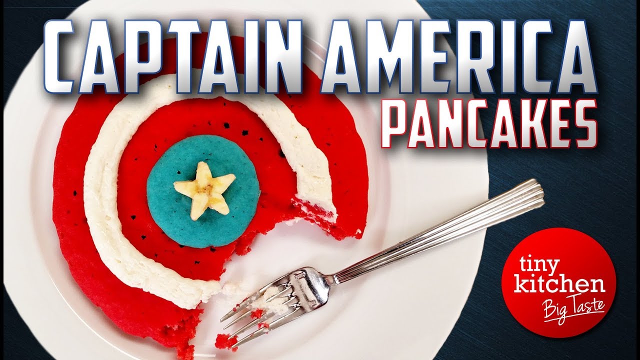 Captain America Pancakes // Tiny Kitchen Big Taste - YouTube