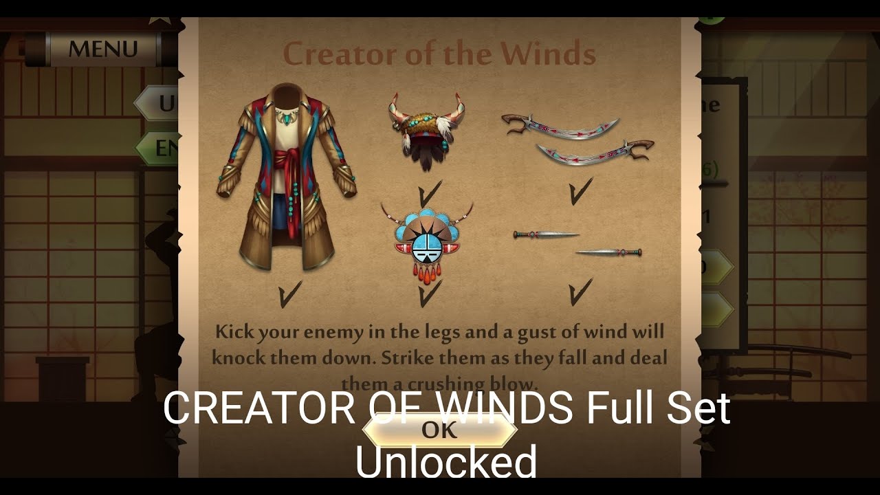 SHADOW FIGHT 2 UNLOCKING NEW SET CREATOR OF WINDS 💨💨💨 - YouTube