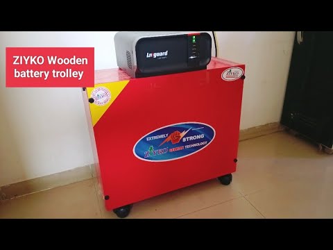 ZIYKO Wooden Battery Trolley | Inverter Battery Trolley | Wooden ...