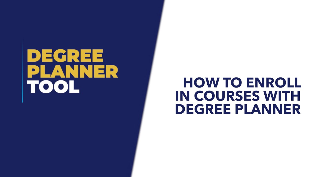 How To Enroll In Courses With Degree Planner - YouTube