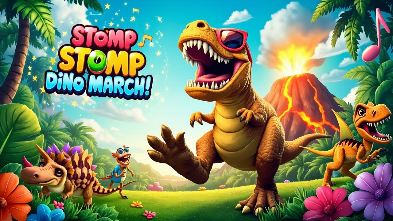 Stomp Stomp Dino March – Dinosaur Movement Song for Kids | Kids Play ...