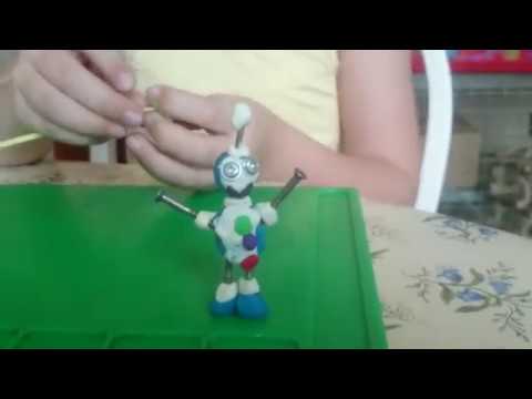 Веселый Робот из пластилина и не только.Funny Robot made of plasticine ...