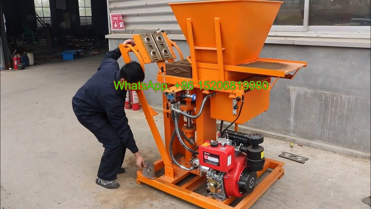 Osino eco brava diesel engine interlock brick making machine for flower pattern block - YouTube