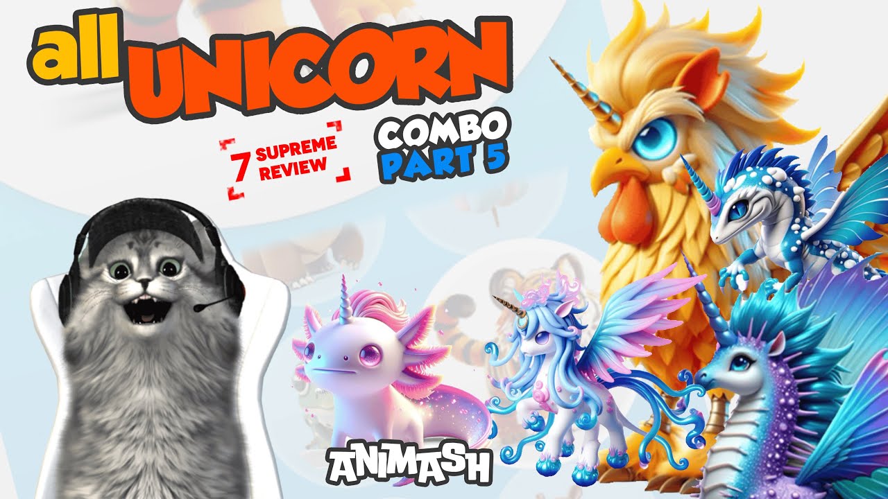 UNICORN part5 Animash gameplay, Supreme review, cute animal merge - YouTube