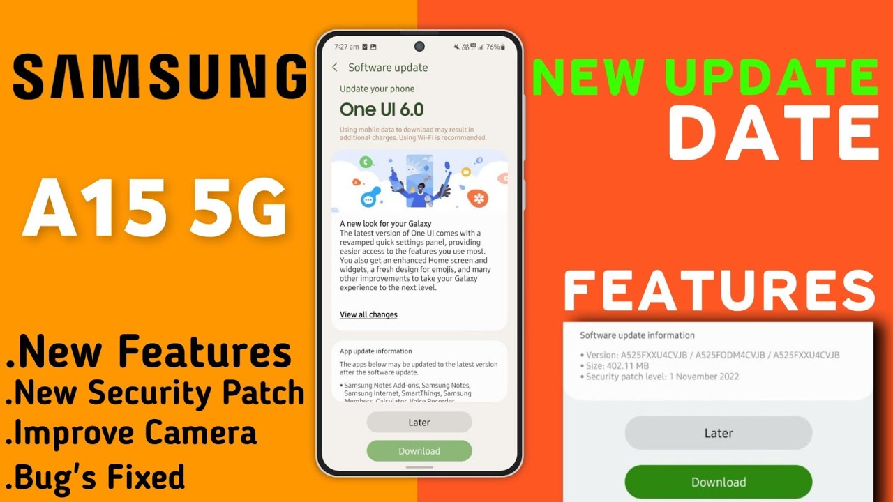 Samsung A15 5G : New Software Update Date🔥| Improvements| Bug's Fix ...