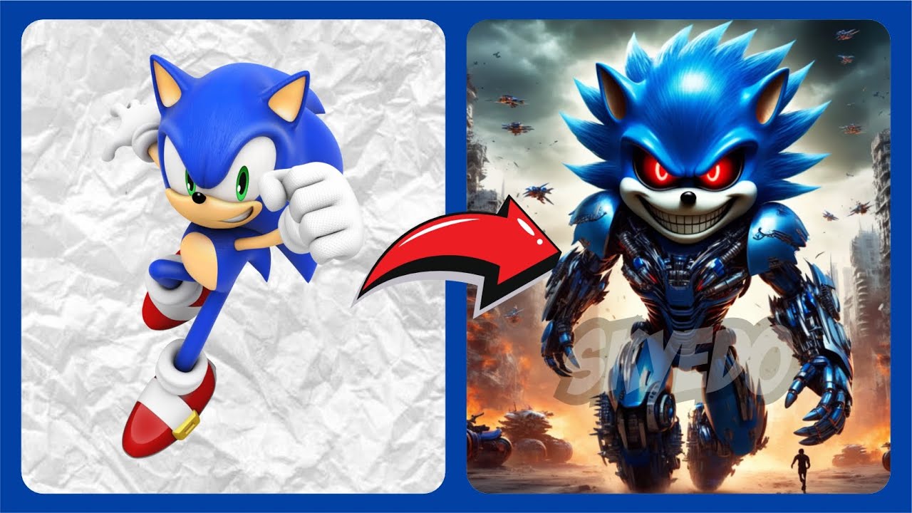 Sonic The Hedgehog Characters as TERMINATOR | Sonic 😈 Tails 🙀 Snuckles ...