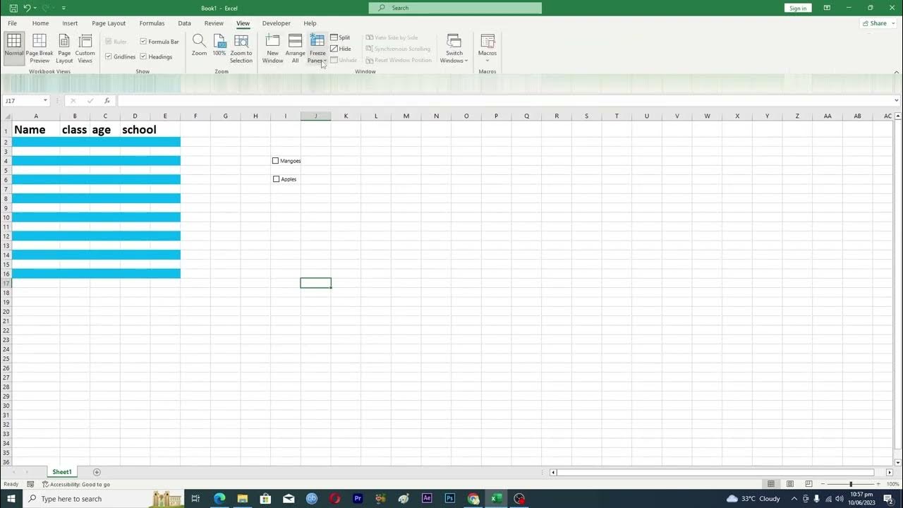 How To Pin a Row in Excel - YouTube