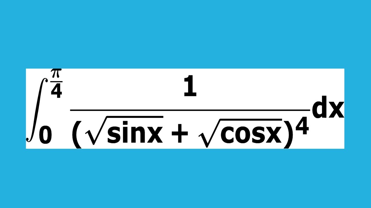 How to evaluate this integral ? | Daily integral 36 - YouTube