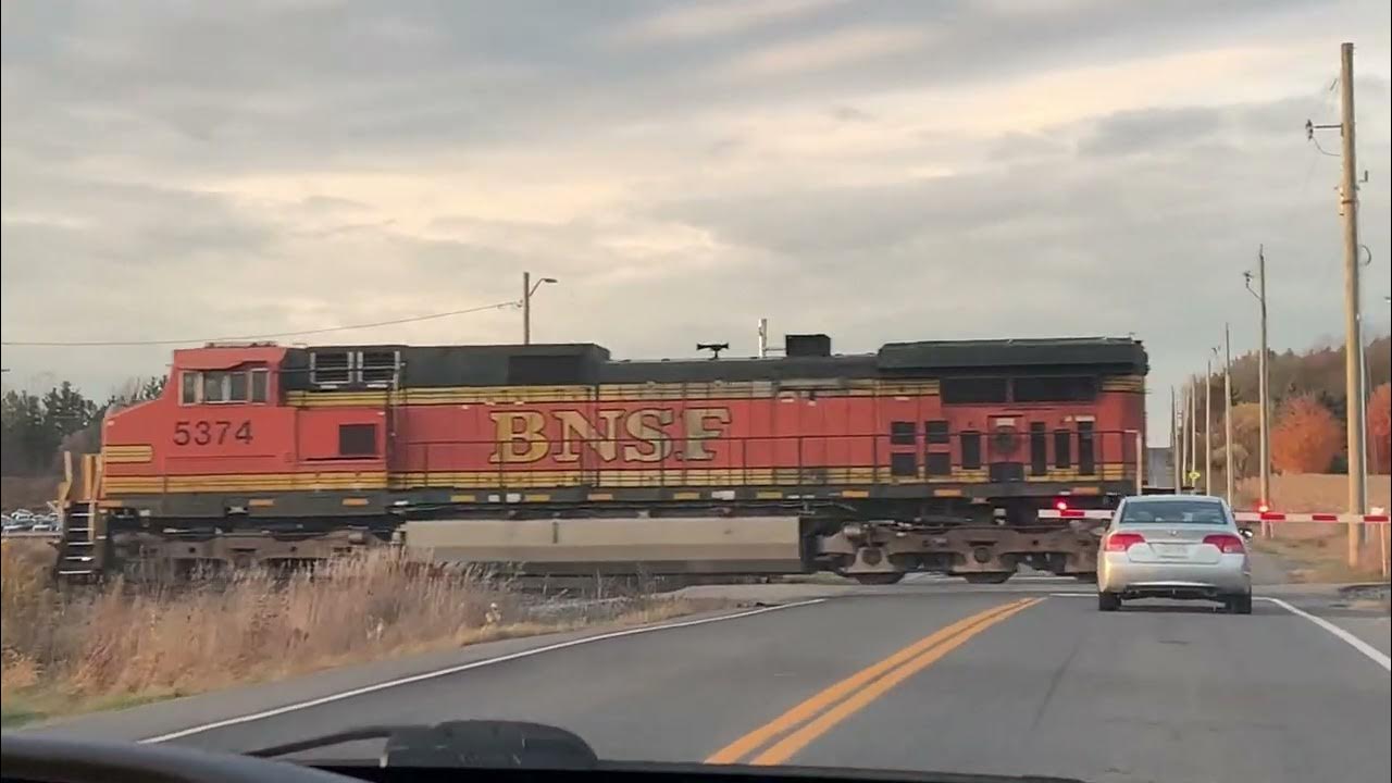 BNSF GE C44-9W 5374 Running Light Near The CPKC Wolverton Yard In Ayr - YouTube