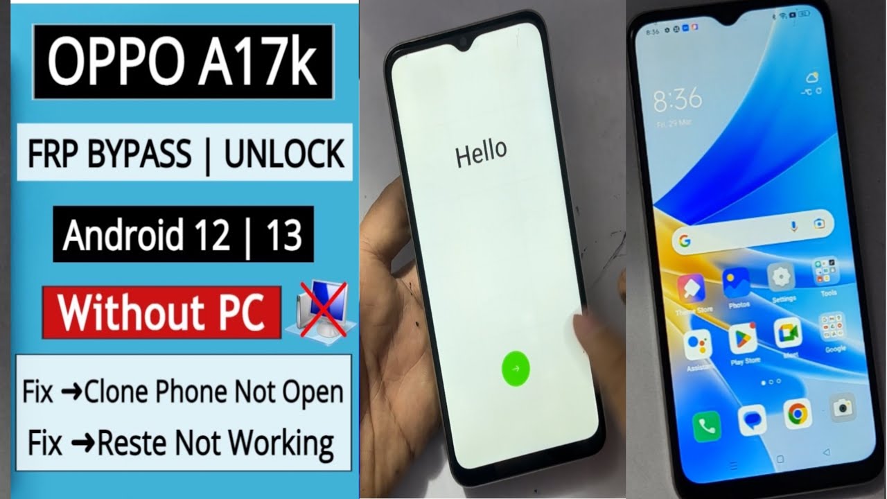How to remove oppo cph2471 Google account unlock , Oppo A17k Frp bypass ...