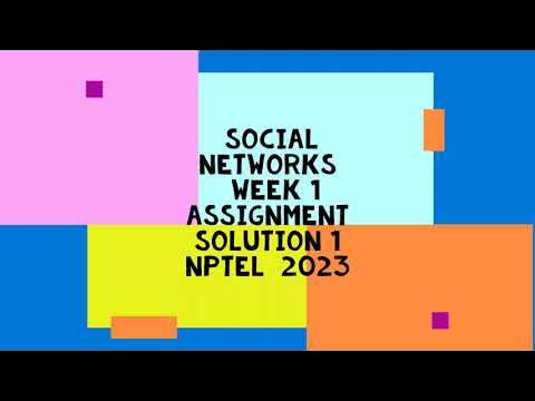 Social Networks | NPTEL | Week 1 | assignment solution 1 | 2023 - YouTube