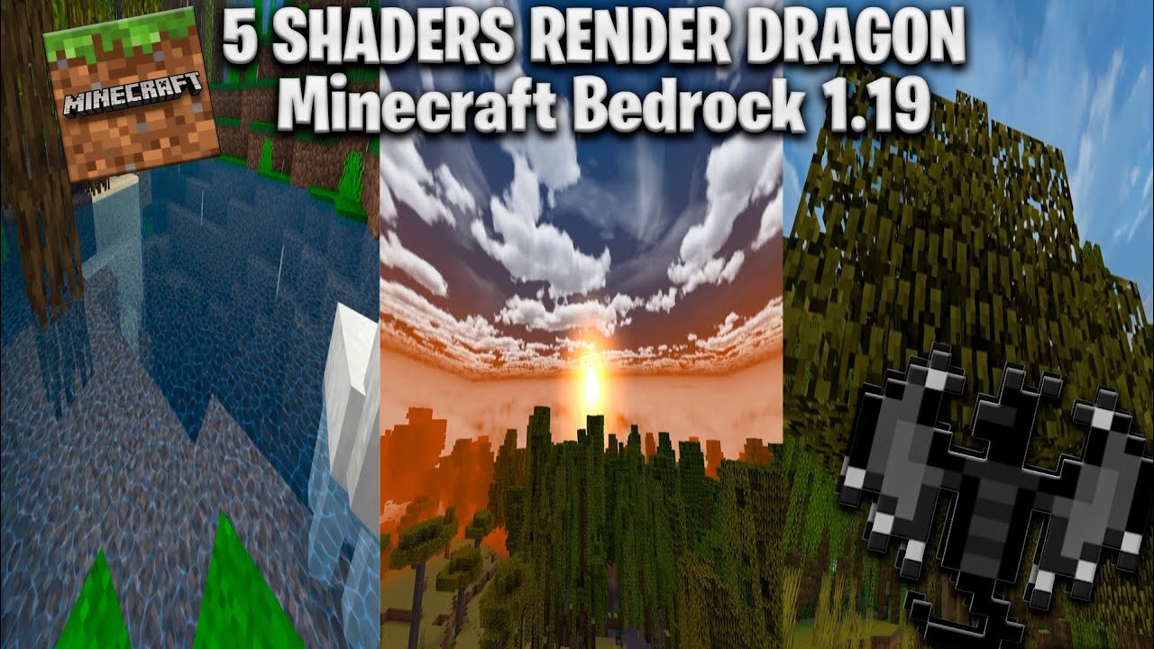 5 MEJORES SHADERS RENDER DRAGÓN 😱👍 |Minecraft Bedrock 1.20+|🧐 - YouTube