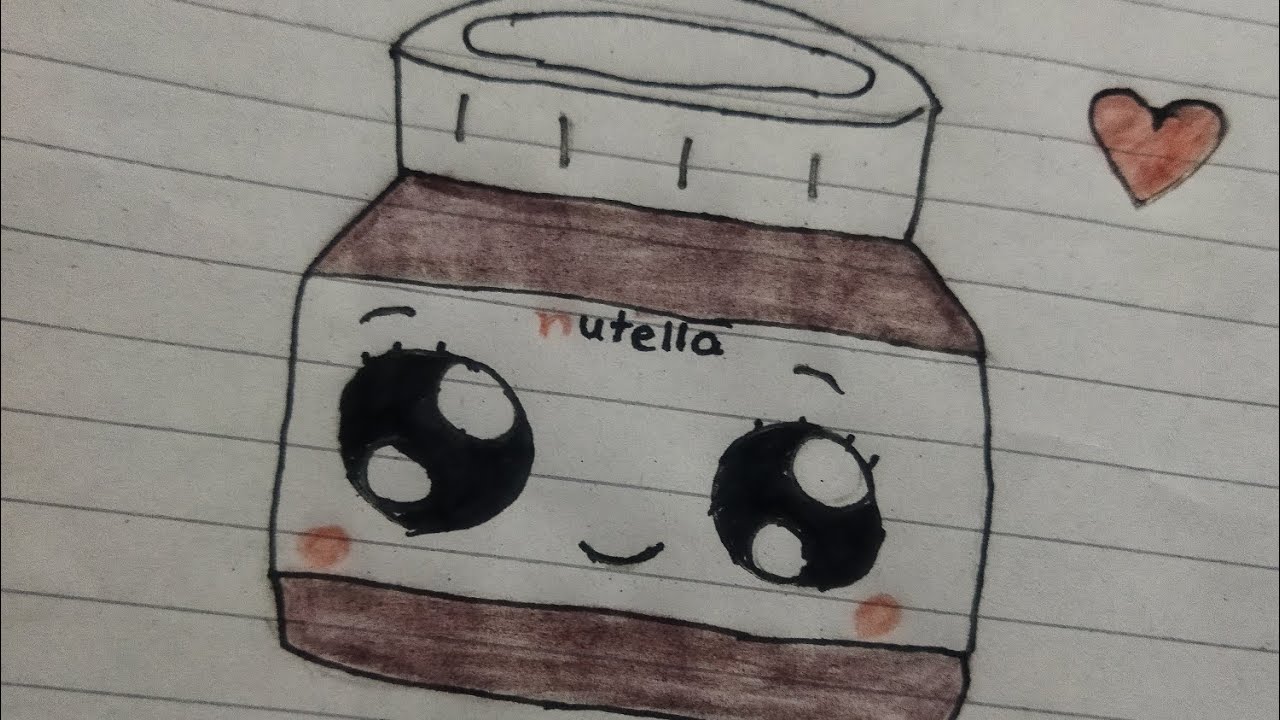 *CUTE* Nutella jar drawing tutorial 😃💕 | artz by taski - YouTube
