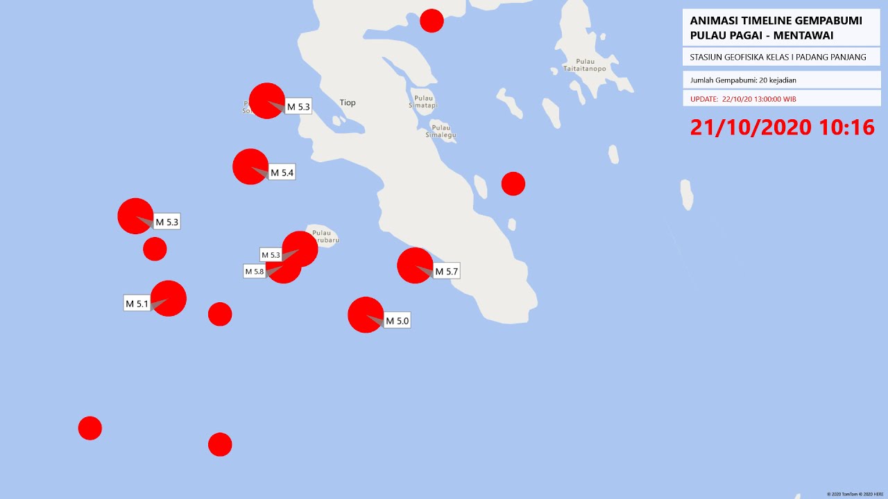 Animasi timeline gempabumi dengan MS excel 2016 - Gempa Pulau Pagai ...