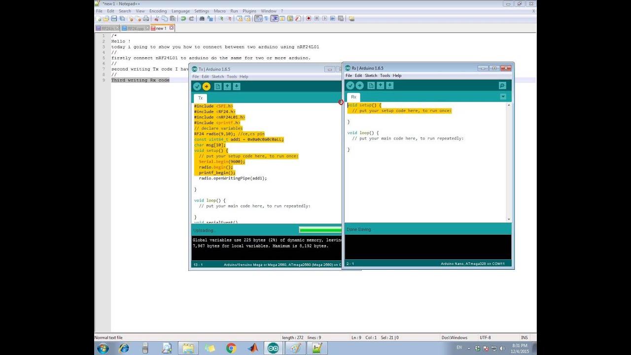 Connect two arduino using nRF24L01 - YouTube