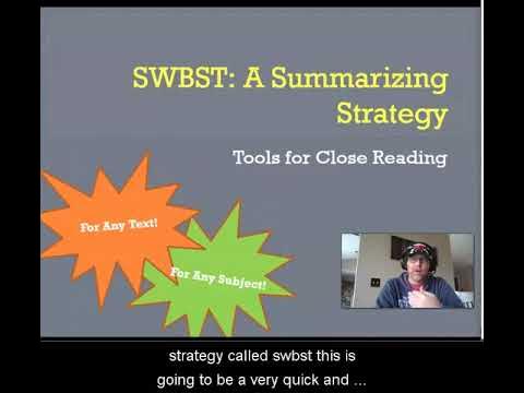 SWBST: A Summarizing Strategy - YouTube