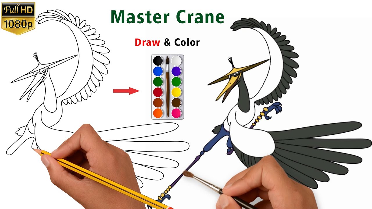 How to draw Master Crane from Kung Fu Panda - YouTube