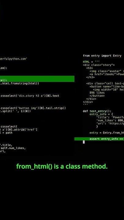 Entry class extracting data from HTML - YouTube