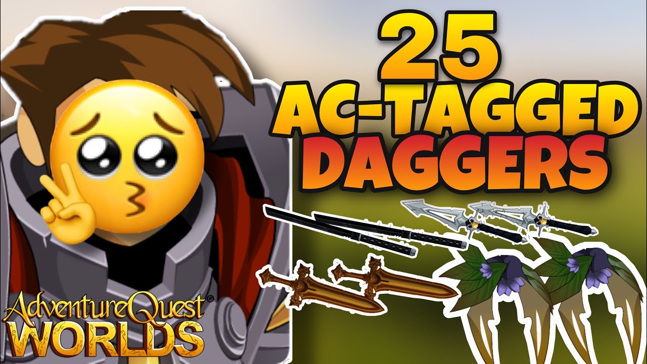 AQW - 25 COOL AC-TAGGED DAGGERS + HOW TO GET THEM | NON-MEM (2021 ...
