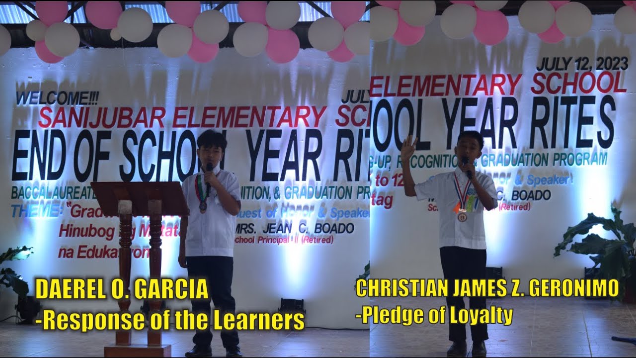 Sanijubar Graduation Learner's Response and Pledge of Loyalty - YouTube