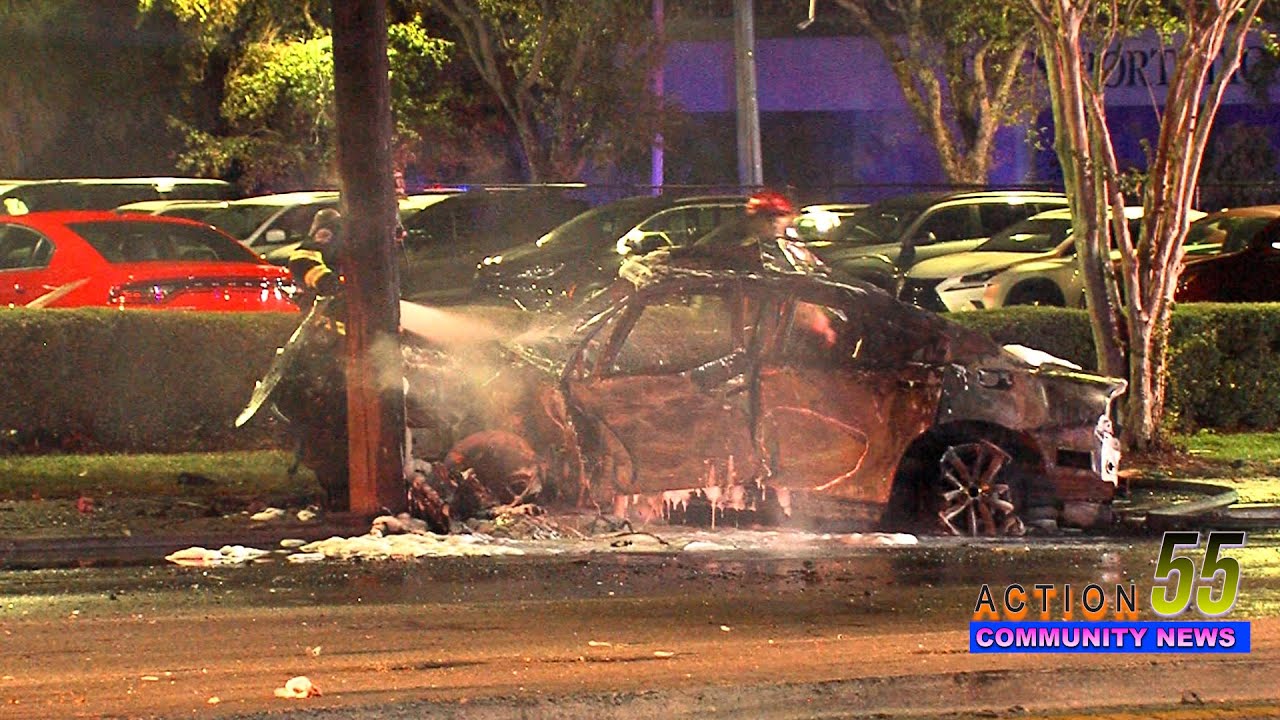Dodge Charger blows up after nasty high speed crash, then flees ...