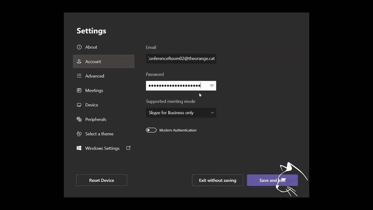 Configure MTR Account Settings - YouTube