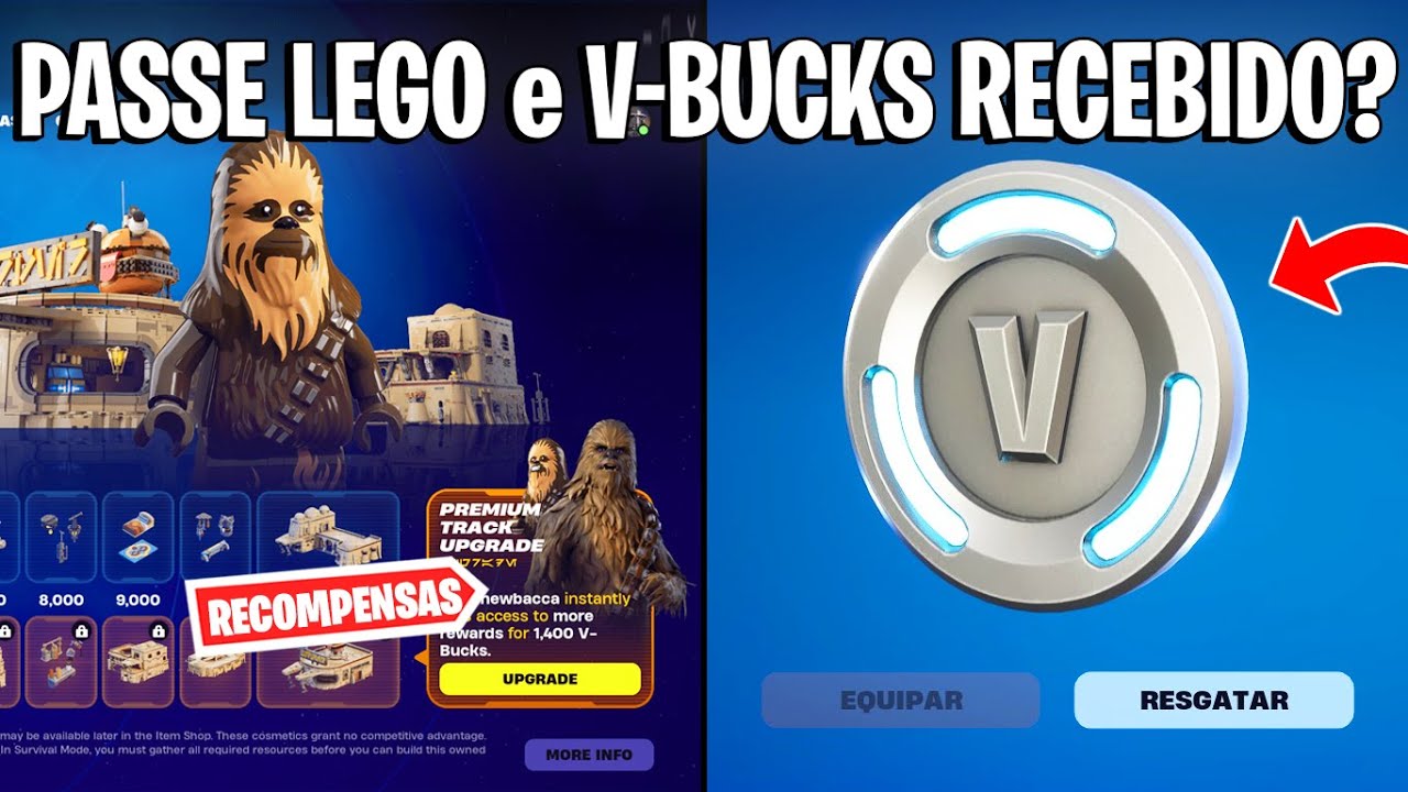 FORTNITE - PASSE LEGO STAR WARS, V-BUCKS RECEBIDO e MUDANÇAS? - YouTube