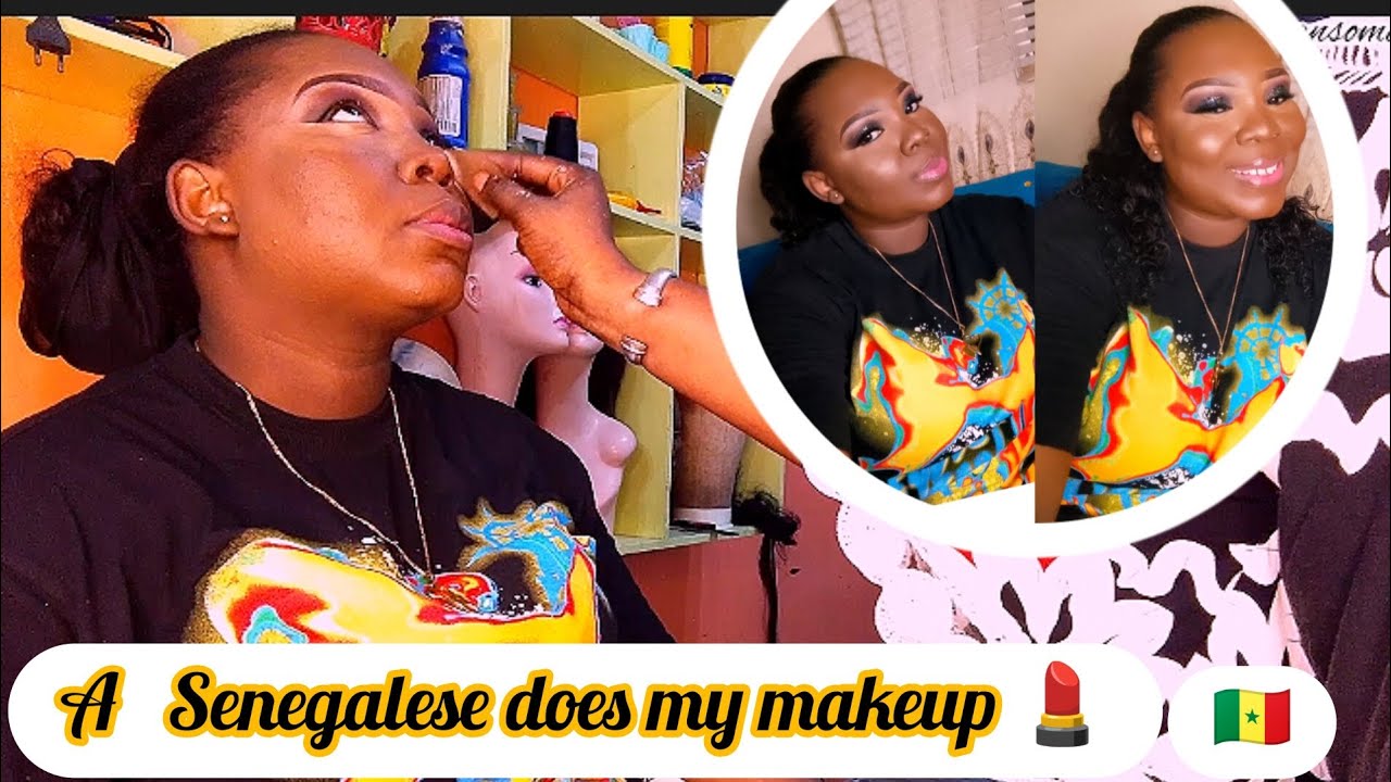 My first Senegalese 🇸🇳 makeup/A typical Senegalese makeup in the street ...