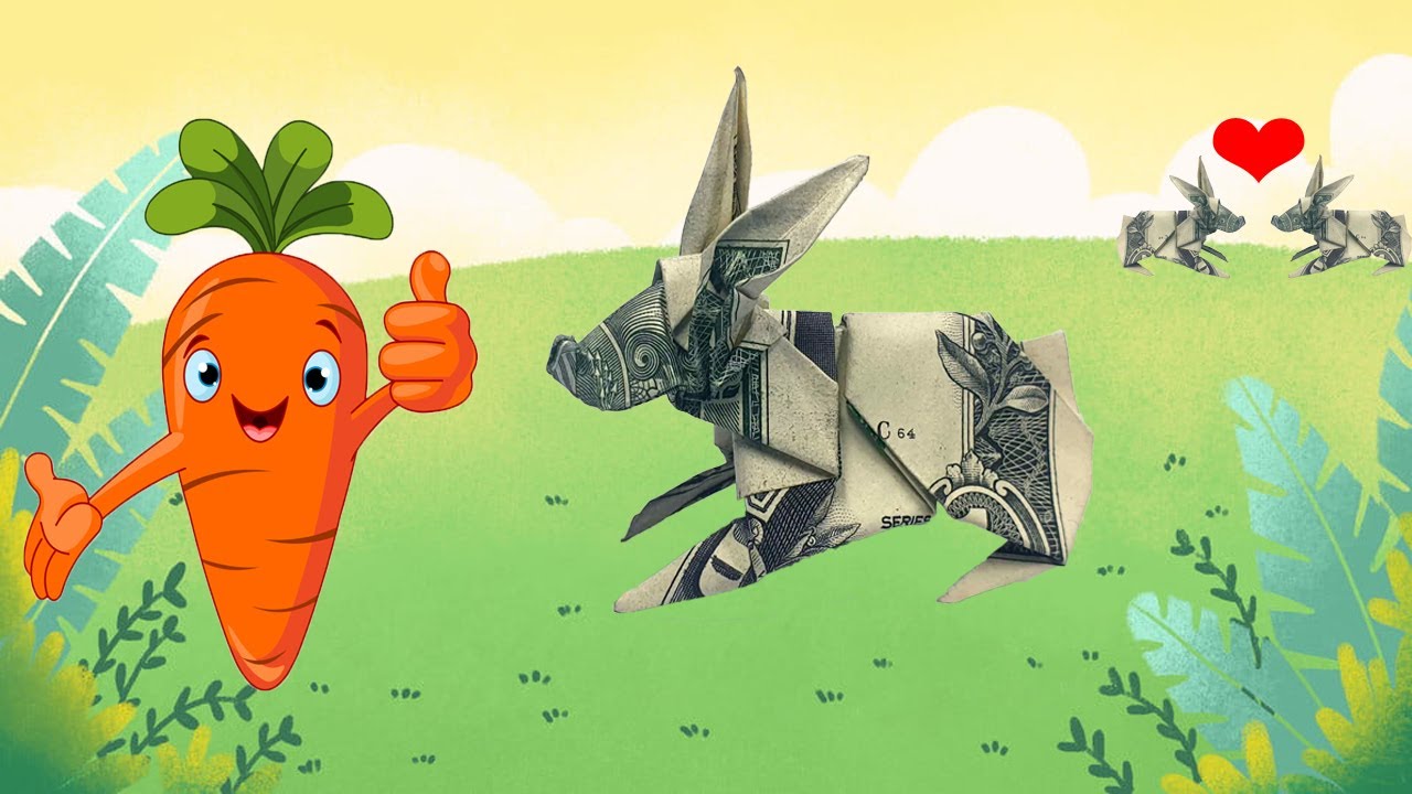 Phong Tran Origami | Dollar Bill Origami | Rabbit ver 2 - How to make a ...