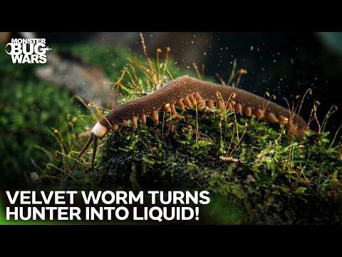 Velvet Worm’s Glue Trap DESTROYS Harvestman! | Monter Bug Wars