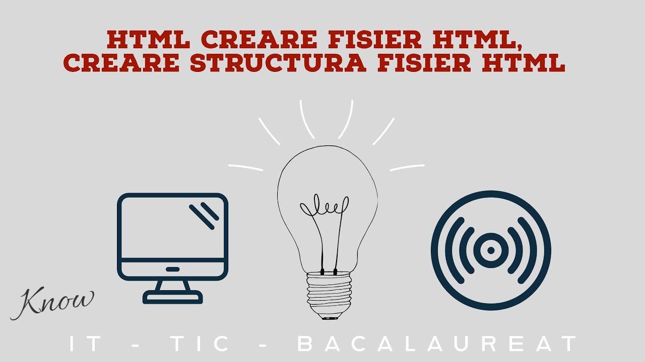 HTML creare fisier HTML, creare structura fisier HTML - YouTube