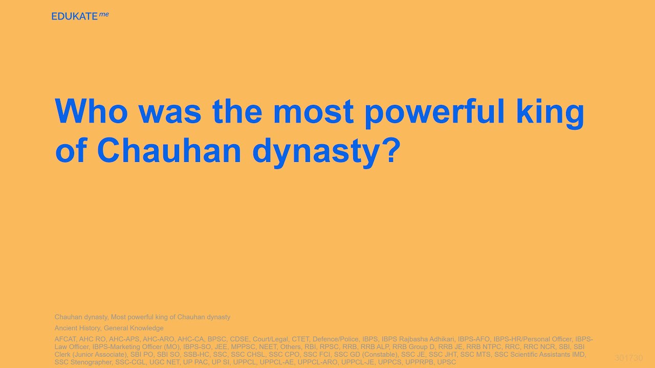 Who was the most powerful king of Chauhan dynasty? - YouTube