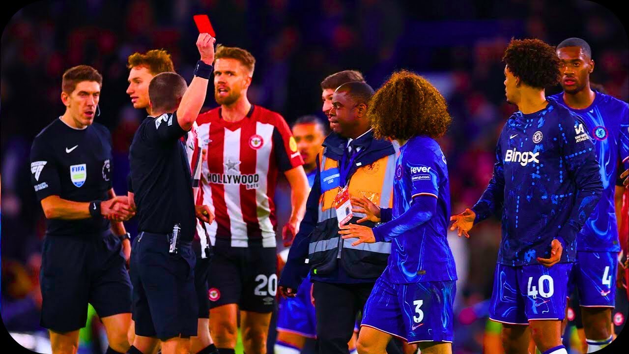 Marc Cucurella RED CARD 90+8 | Chelsea vs Brentford 2-1 Highlights ...
