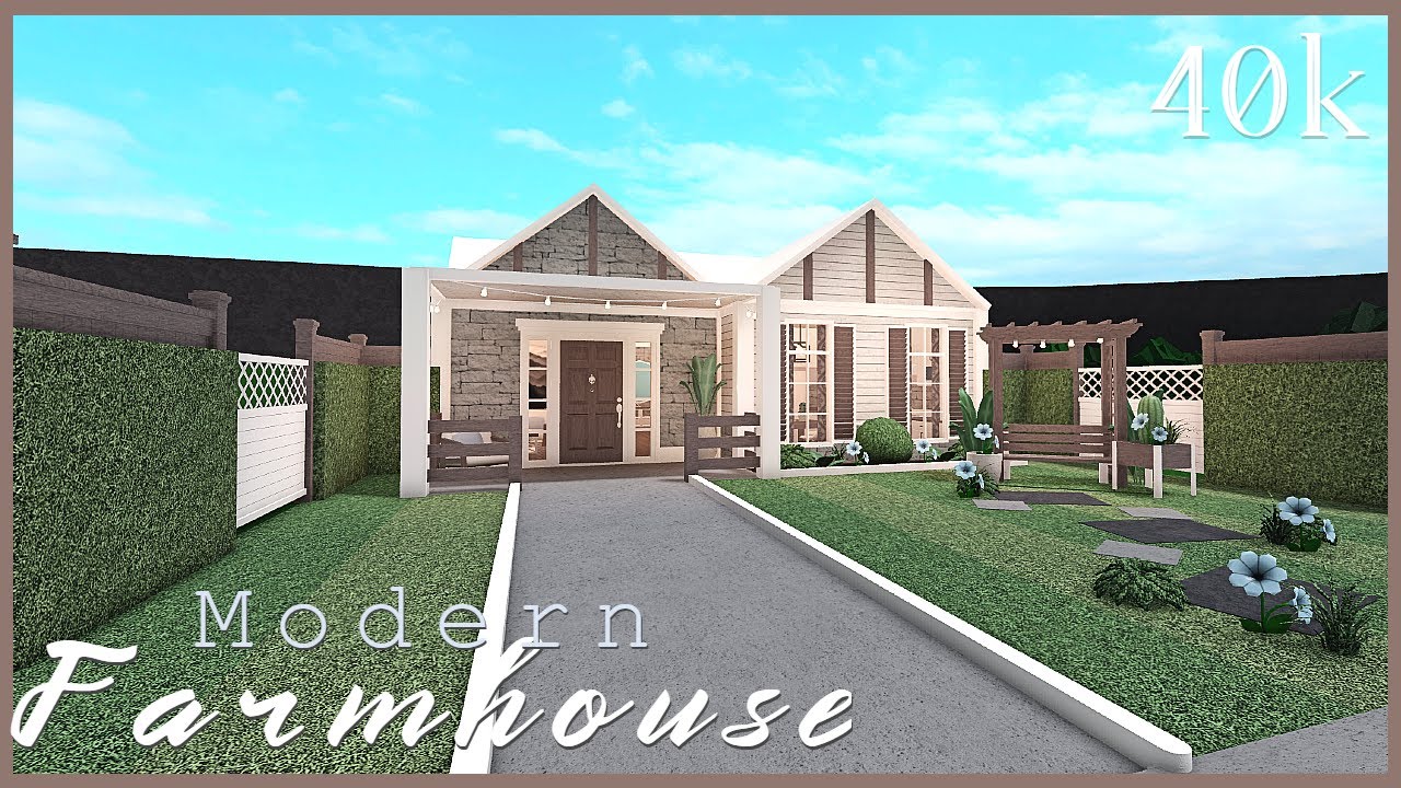 BLOXBURG | One Story Modern Farmhouse | 40k | House Build - YouTube