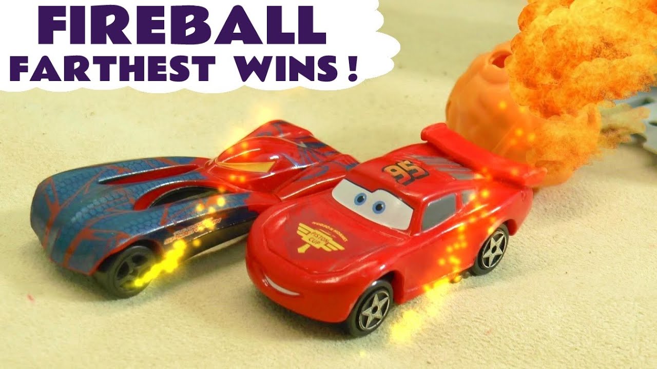 Cars Fireball Racing with Lightning McQueen And Funny Funlings - YouTube