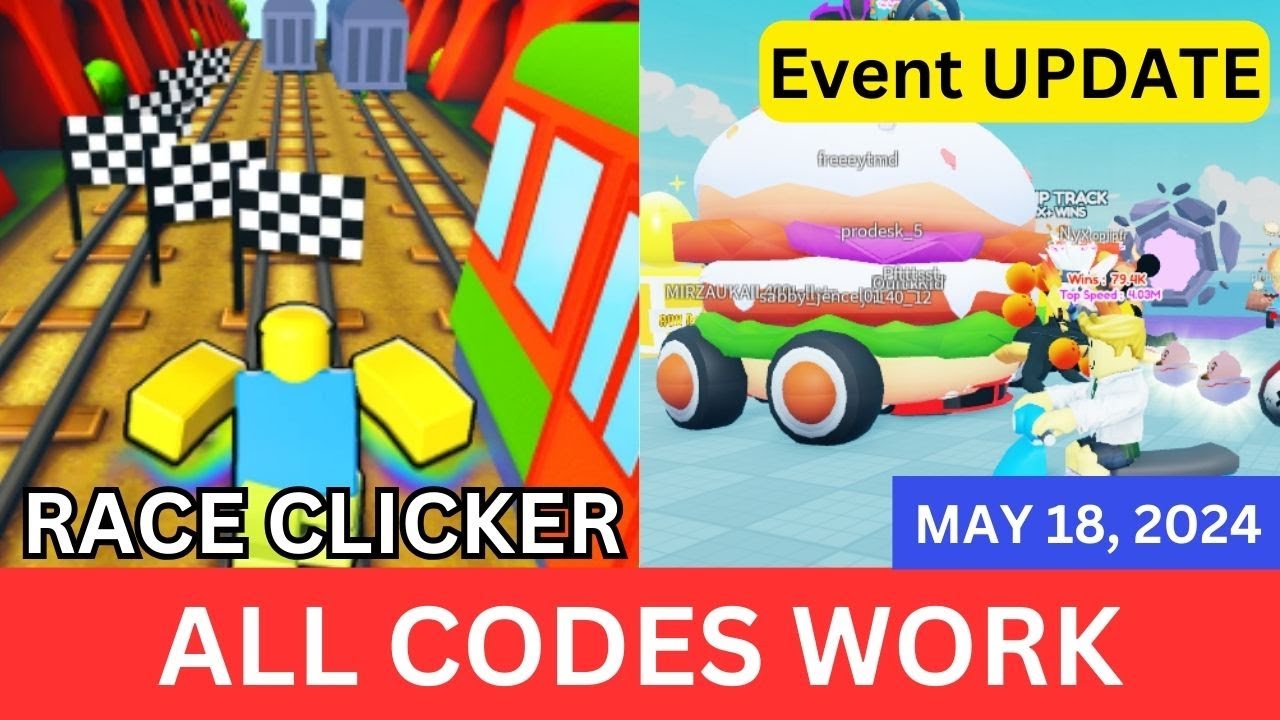 *All CODES WORK May 18, 2024* Race Clicker ROBLOX - YouTube