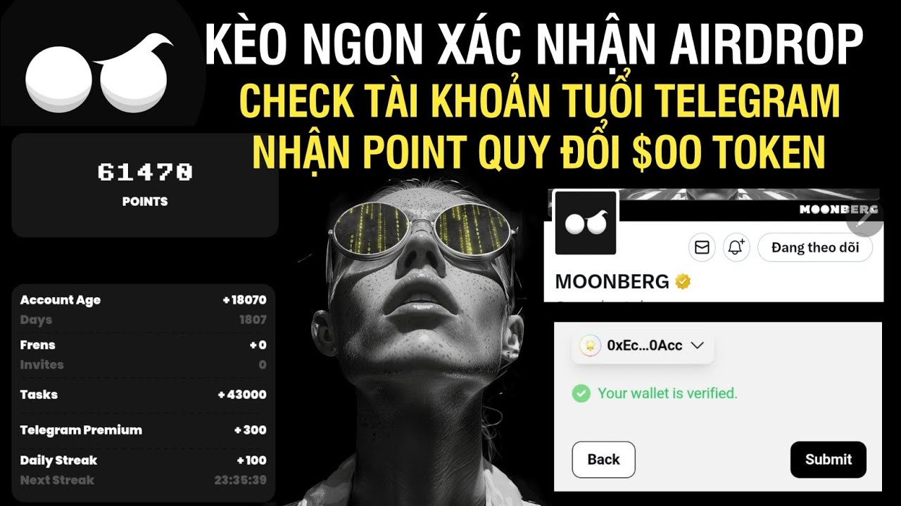 KÈO NGON XÁC NHẬN AIRDROP CHECK TUỔI TELEGRAM NHẬN POINT QUY ĐỔI $OO TOKEN - YouTube